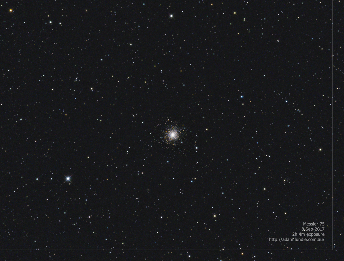Messier 75 Globular Cluster - Adam Lundie - Eatons Hill Observatory